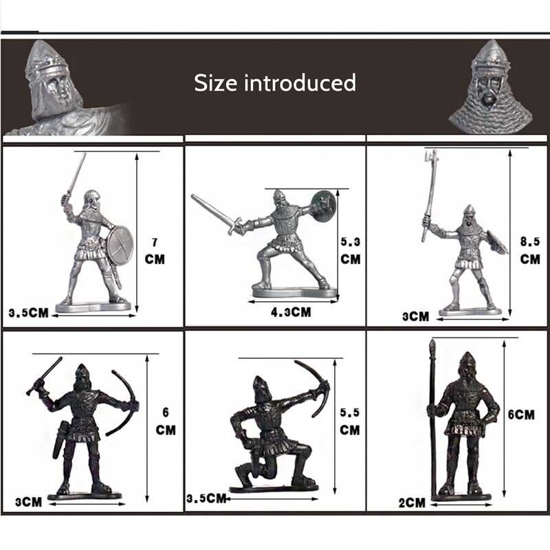 52 Pcs/Bag Medieval Cavalry War Horse Soldier Model Roman Soldier ...