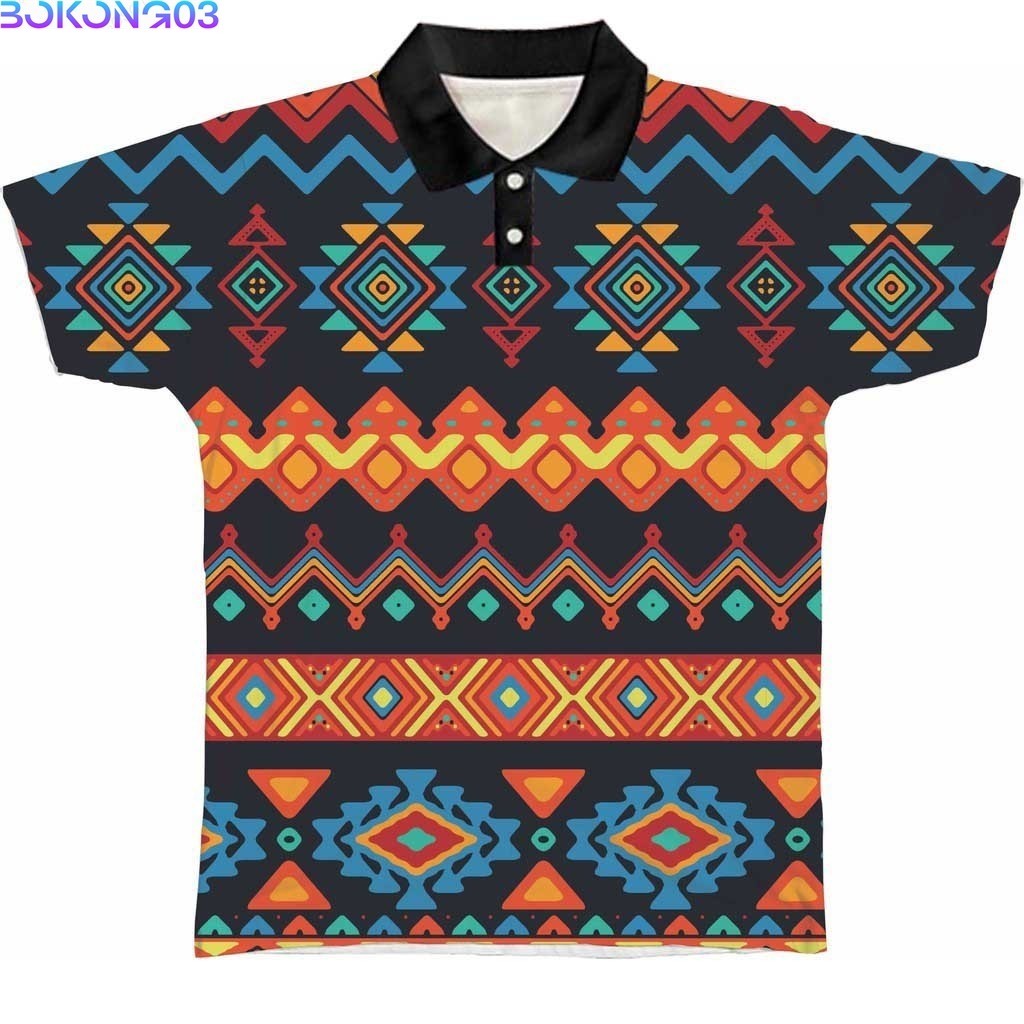(Bokong03) MODERN ETHNIC DESIGN FULL SUBLIMATION POLO （African Tribal T ...