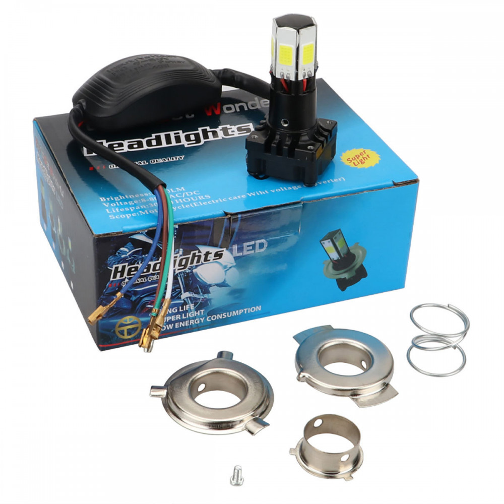 Universal Motorcycle Headlight 6LED 40W 6500K White Hi-Low Beam ...