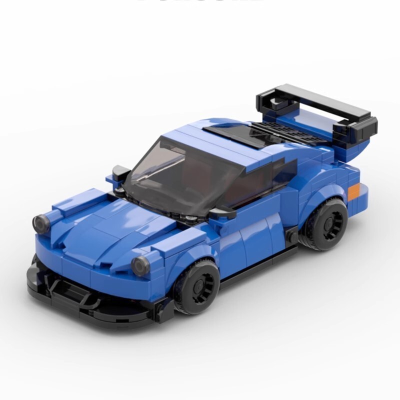 93 MOC Block Compatible With LEGO 76383 Porsche 911 RWB Blue Speed ...