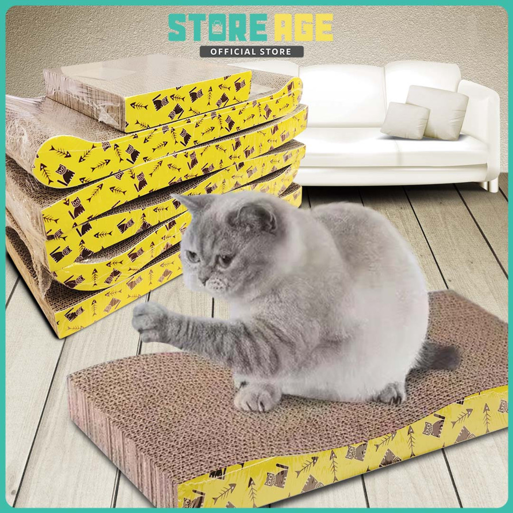 Store Age [1pc] Pet Scratch Board Cat Scratcher Corrugated, Catnip ...