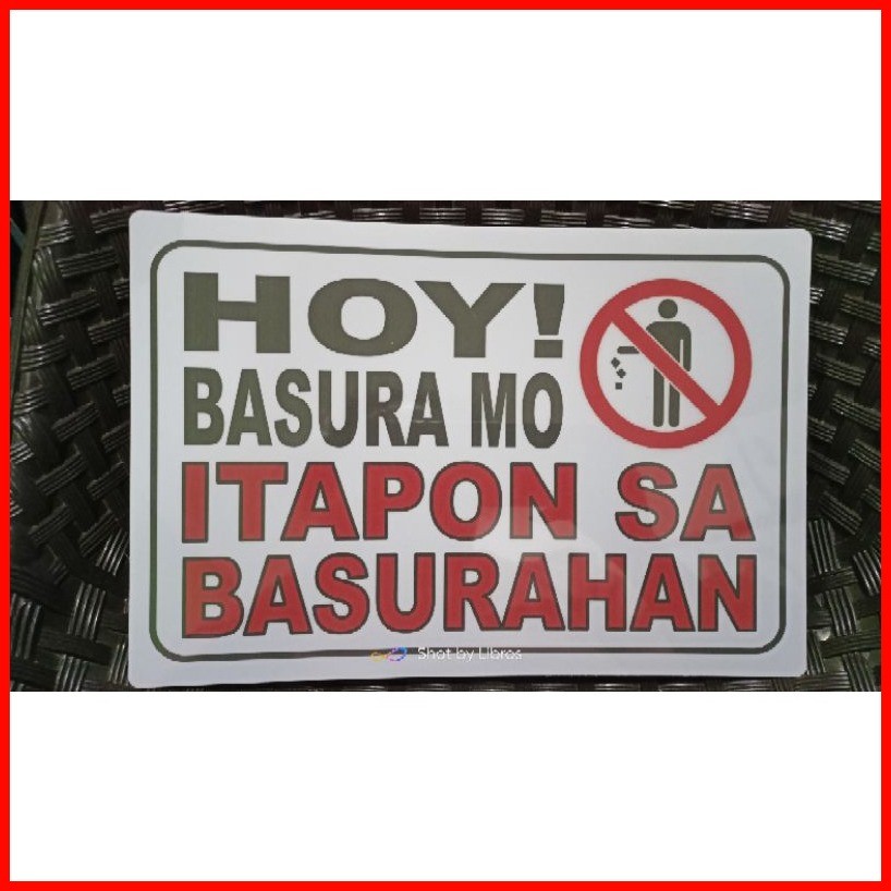 Basura mo Itapon sa Basurahan Signage A4 Size PVC (Hard Plastic ...