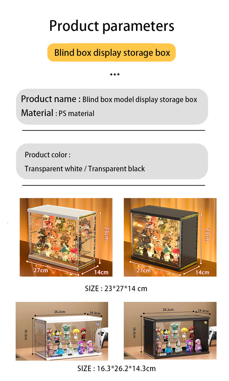 MODOFO Acrylic Display Case Popmart Storage Organizer Transparent Boxes ...