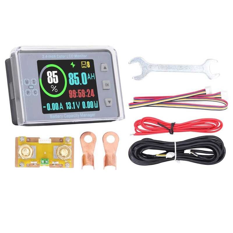 Battery Monitor Electricity AH Voltage Meter 2.4 Inch High Accuracy ...