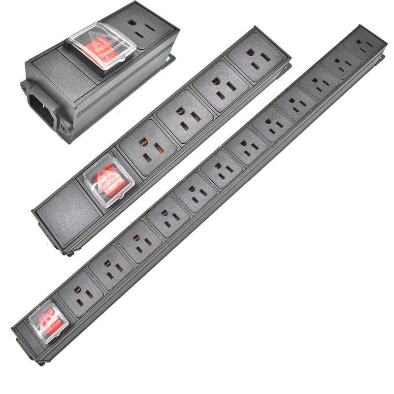 Iec-C14 Port PDU Power Strip 2-12 Unit US Output Socket Network Cabinet Rack Switch Wireless ...