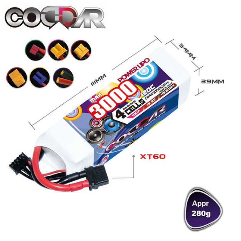 CODDAR 3000mAh 4S 15.2V120C LIPO Battery For Align Helicopter 90 Ducted ...