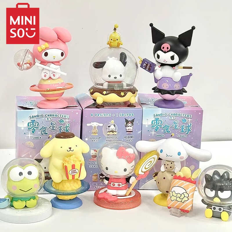 83 MINISO Sanrio Blind Box Walk Snack Planet Series Model Kuromi Pachacco Pompompurin Room ...