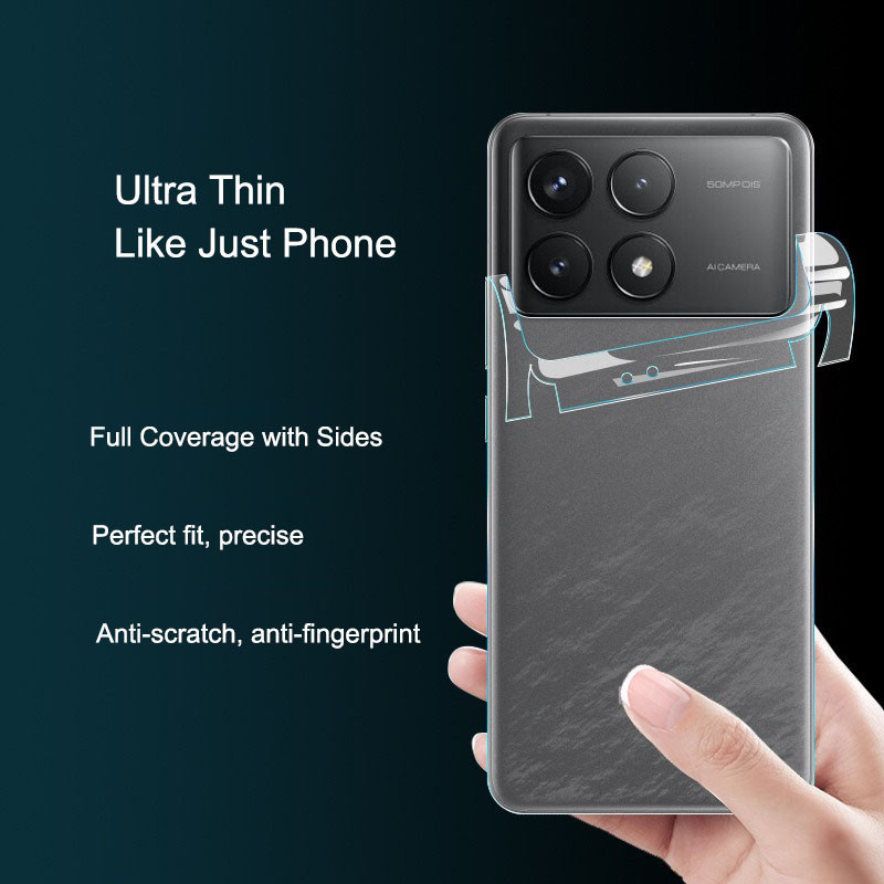 Transparent 3M Wrap for Xiaomi Poco X6 Pro Back Screen Protector Film ...