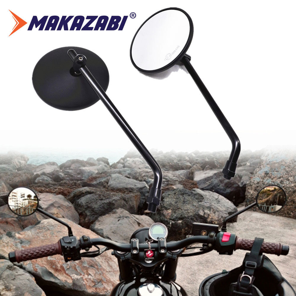 Universal 4" Round Motorcycle Rearview Side Mirrors Classic Retro ...