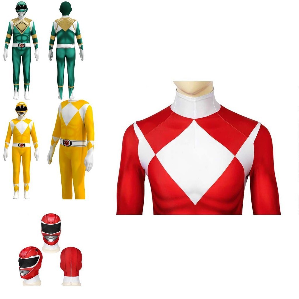 Power Rangers Costume Kids Adult Cosplay Fancy Dress Party Superhero ...