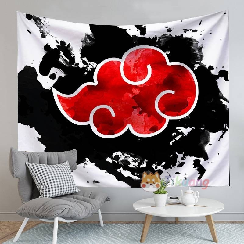 Anime Naruto Tapestry wall decor Sasuke Uchiha Akatsuki Polyester Wall ...