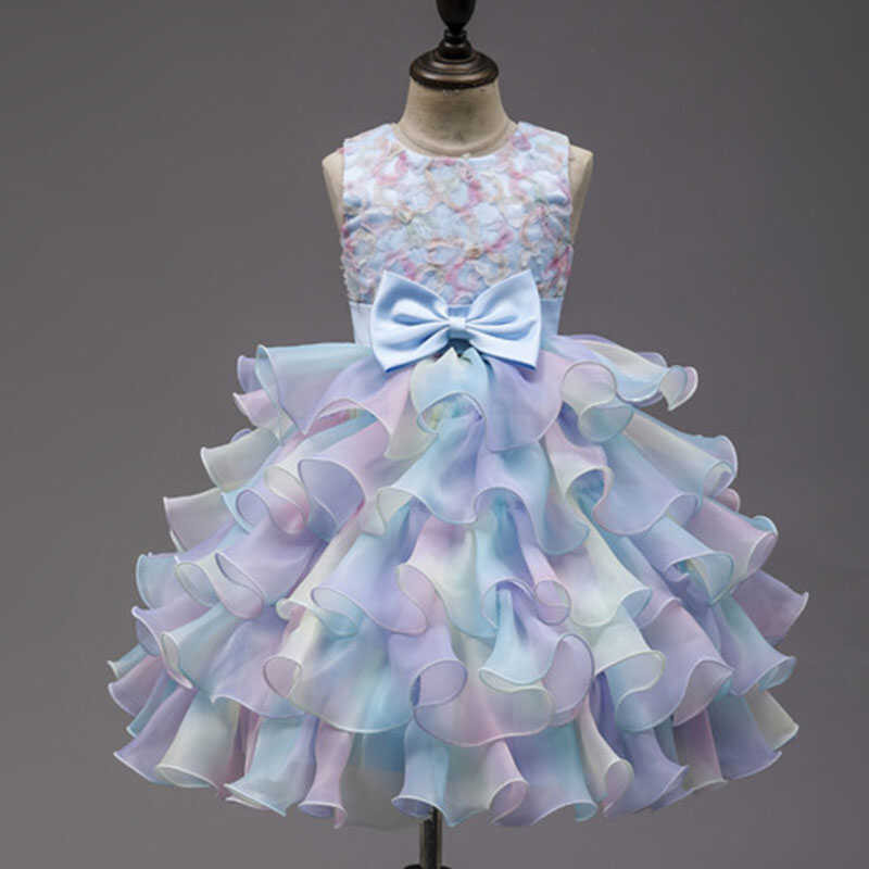 Mga Batang Babae Formal Princess Dress Kids Lace Tulle Rainbow Elegante ...