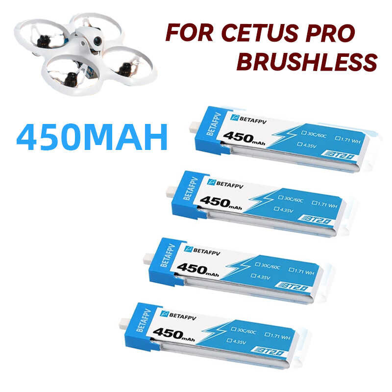 BETAFPV Battery 4Pcs Bt2.0 450Mah 1S 4.35V Para Sa Cetus Pro/Cetus X ...