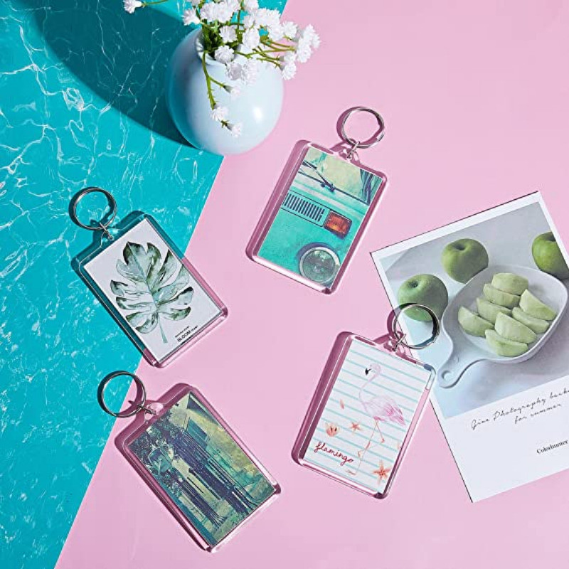 Clear Acrylic Photo Frame Keychain - DIY Photo Insert Keyrings ...