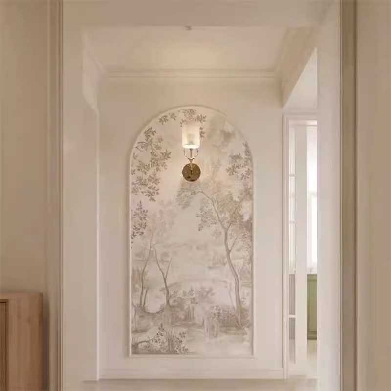French forest wallpaper, Nanyang style bedroom, living room background ...