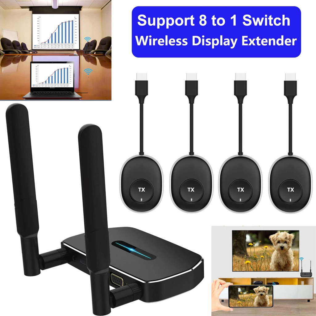 50M Wireless HDMI Extender Video Transmitter Receiver Screen Share ...