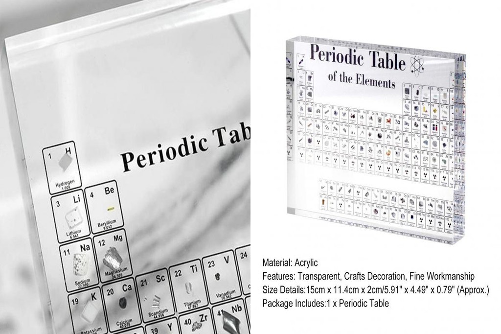{BIG} Portable Periodic Table School Supplies 83 Kinds of Real Elements Periodic Table Fine ...