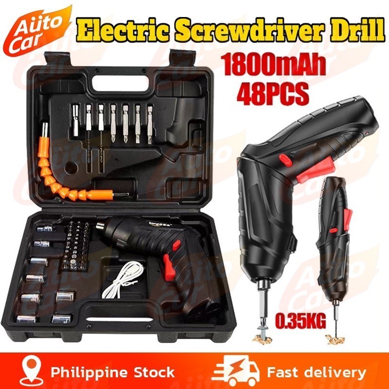 Cordless Electric Screwdriver 48PCS Drill Multifunctional Portable ...