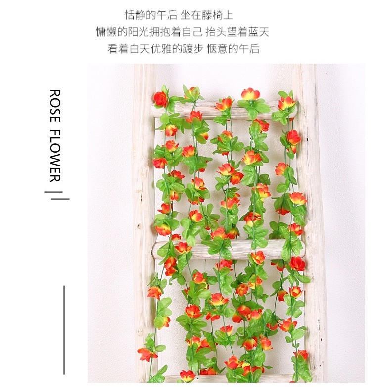 2.4M Artificial Little Rose Flowers rattan Simulation Silk Flower for ...