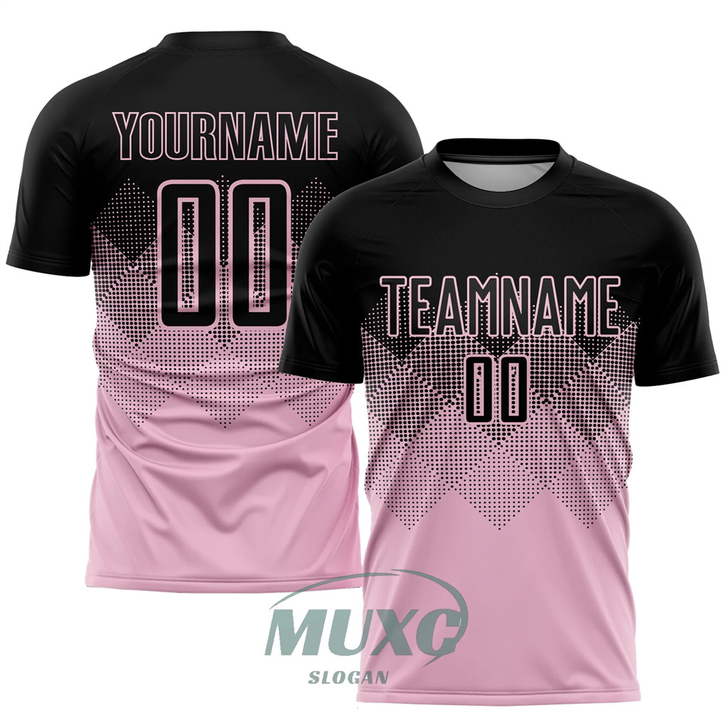 CUSTOM LIGHT PINK BLACK SUBLIMATION SOCCER UNIFORM JERSEY | Shopee ...