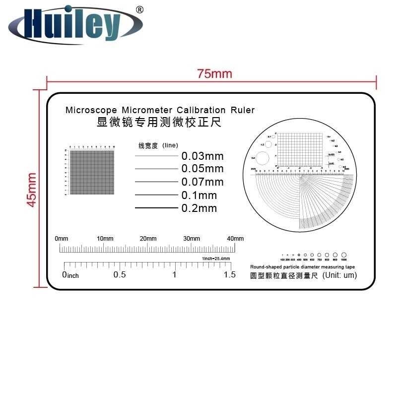 Calibration Ruler Transparent Film PET Microscope Micrometer Round ...