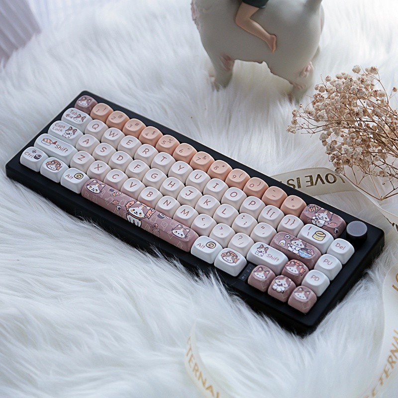 PBT MOA round keycap supplementary 7 keys Bunny Purple Rabbit cute Cat ...