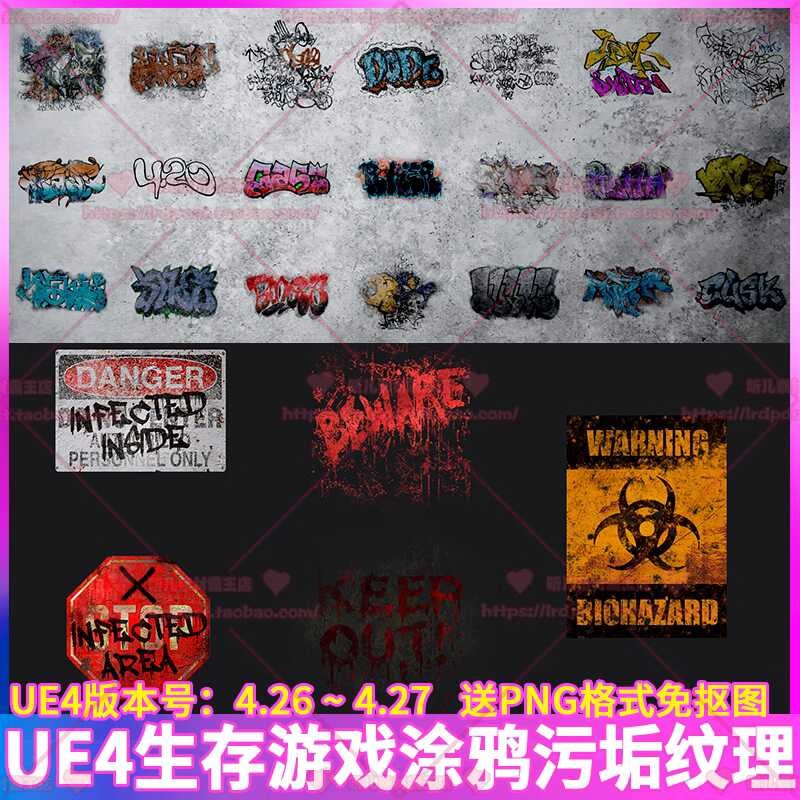 UE4 Unreal Post Apocalypse Survival Game Graffiti Stickers Dirt Horror ...