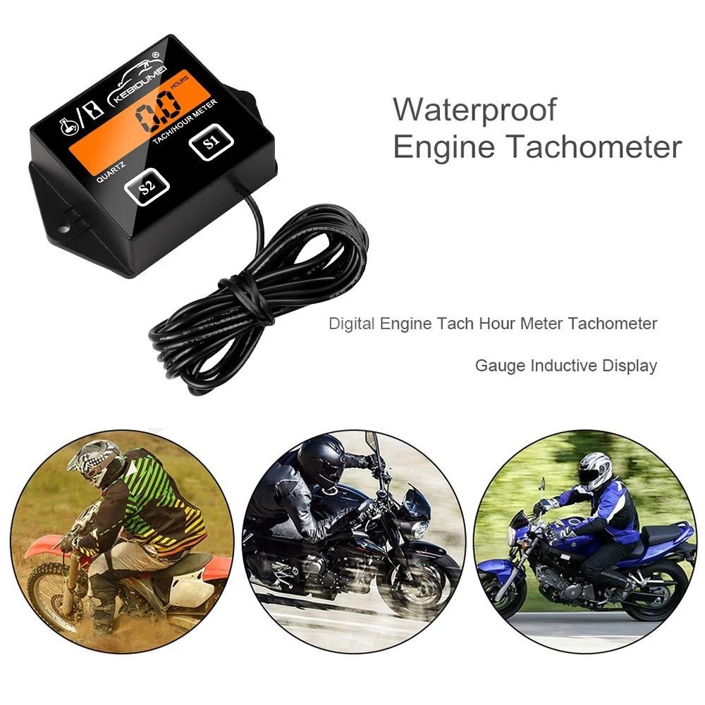 Car Motorcycle Tach Hour Meter Digital Tachometer Timer Engine ...