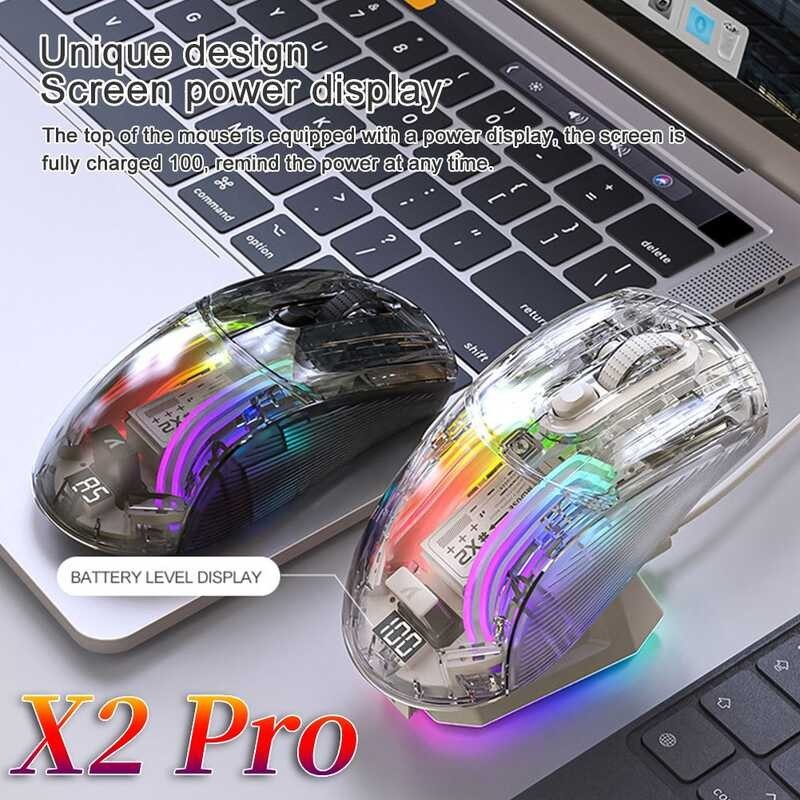 Attack Shark X2 Pro Wireless Bluetooth Mouse 2.4G TYPE C Desktop Cool ...