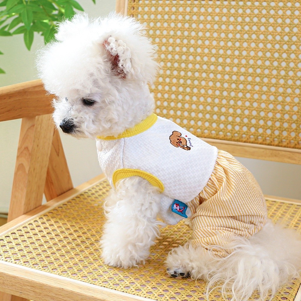 Dog Onesies Jumpsuits Checkered Plaid Jumpsuit Pet Overall Clothes for Dogs Cats Sofy Cozy ...