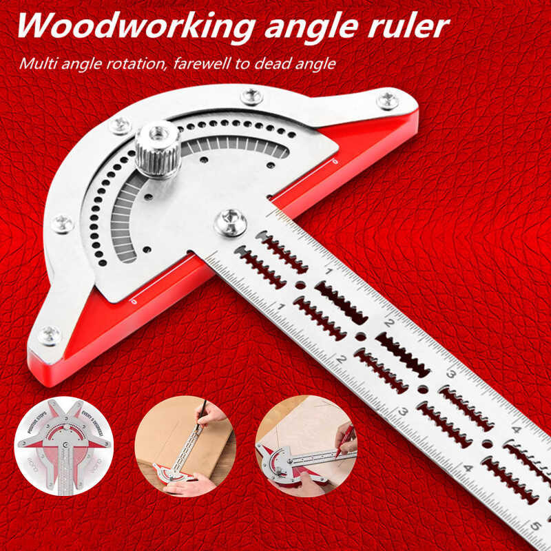 Woodworkers Edge Protractors Woodworking Ruler Angles Measure Stainless ...