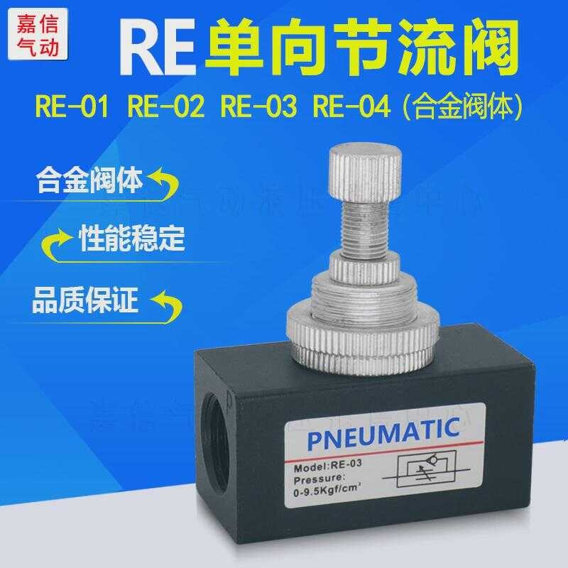 Pneumatic flow one-way throttle RE-01 speed control valve RE-02 RE-03 RE-04/2 4 points | Shopee ...