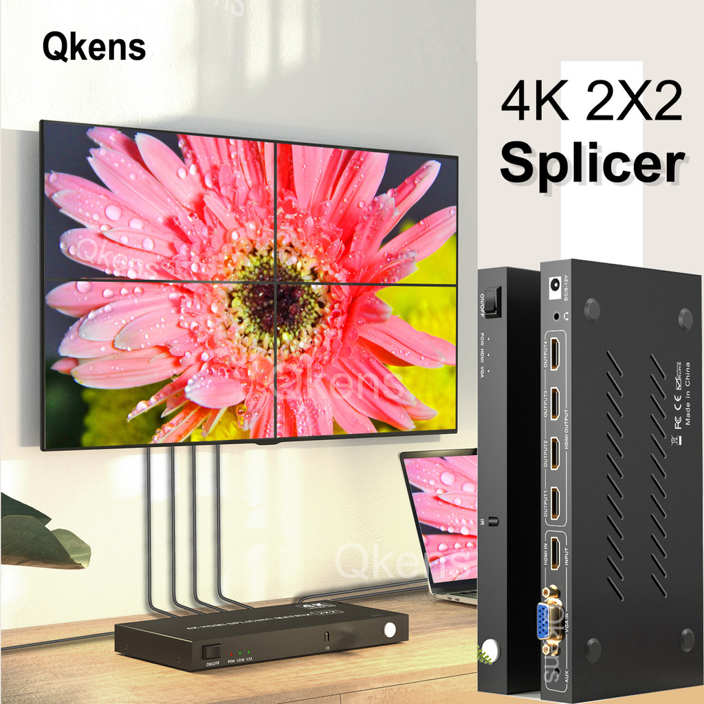 4K HDMI Video Wall Controller 2x2 1x2 1X3 1X4 3X1 4X1 VGA Multi Screen ...