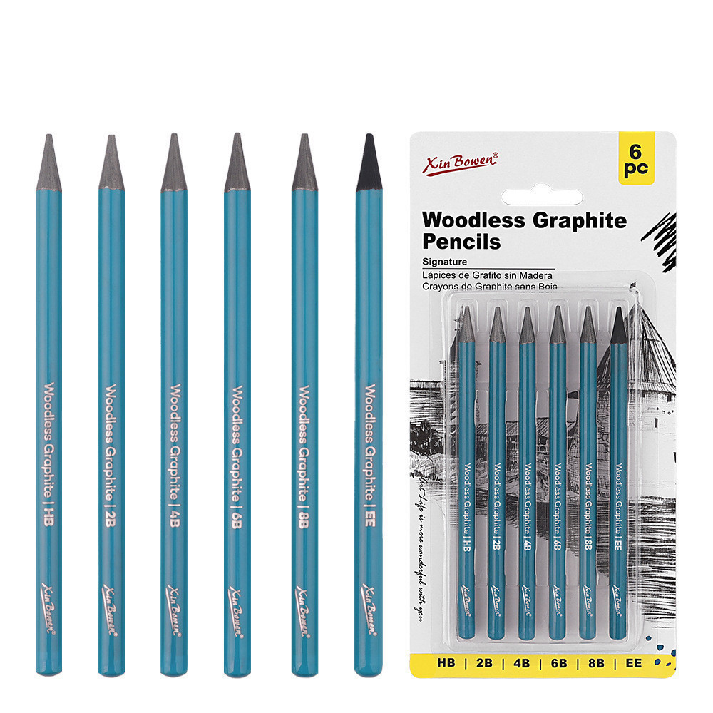 3/6Pcs Artists Woodless Graphite Charcoal Pencil Set Soft, Medium ...