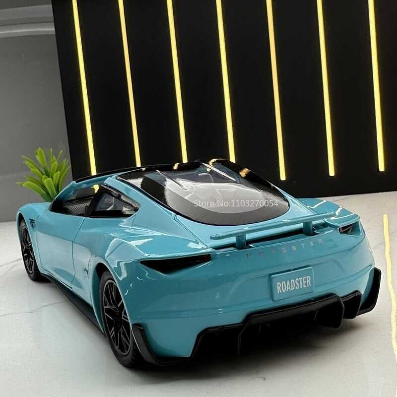 1/24 Tesla Roadster Toys Model Car Alloy Diecasts With Sound And Light ...