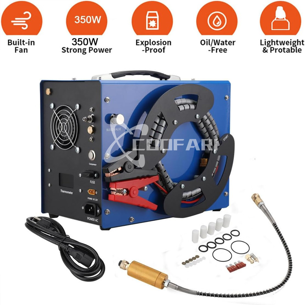 4500Psi 300Bar PCP Air Compressor with Wire Spool Built-in 12V ...