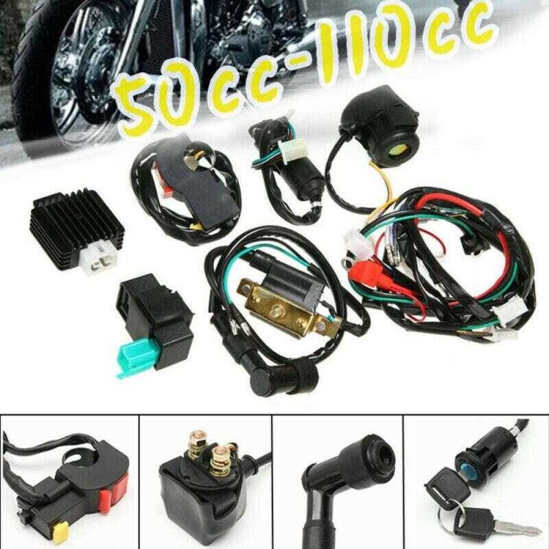 Wiring Harness Wire Loom CDI Ignition Coil Kit para sa 50cc 70cc 90cc ...