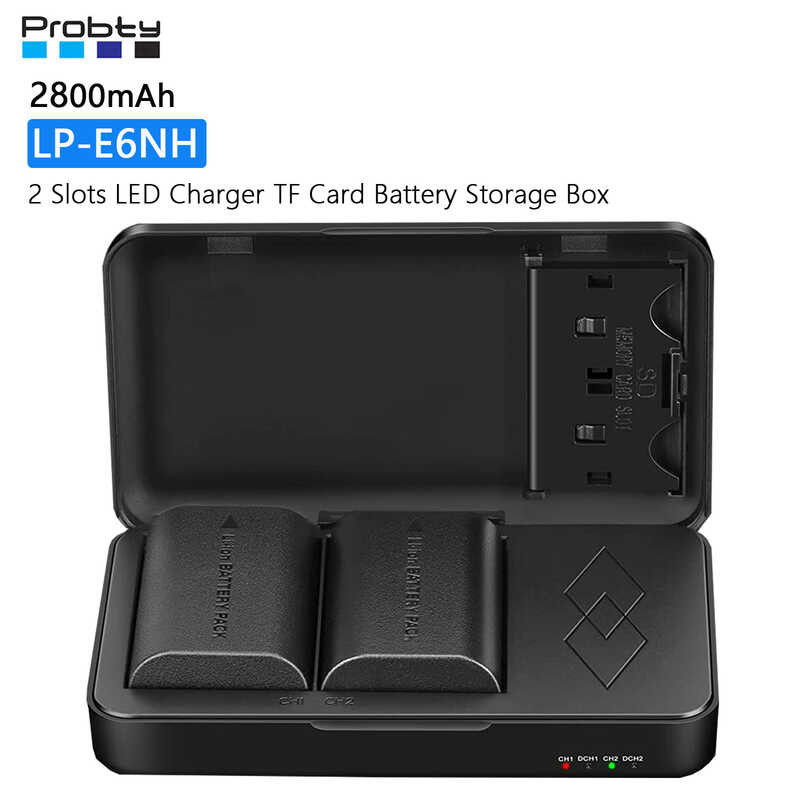 653 Lp-E6nh Rechargeable Battery With Charger Case, Suitable For Canon ...