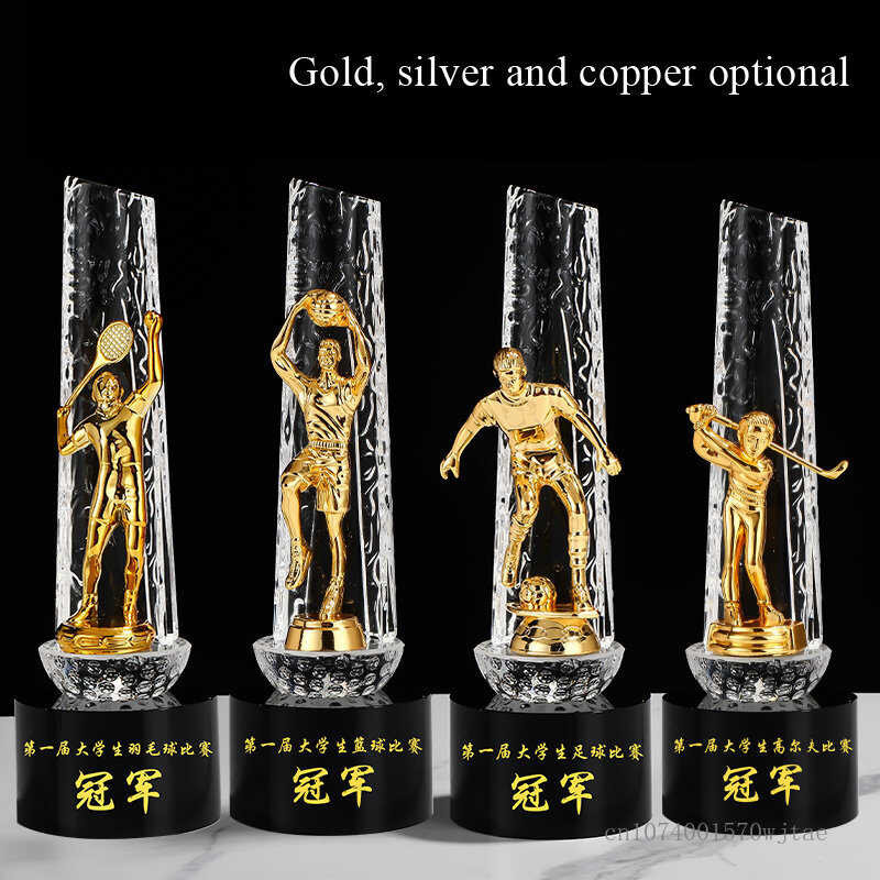 Customized Resin Figure Sculpture, Crystal Trophy, Basketball, Football ...