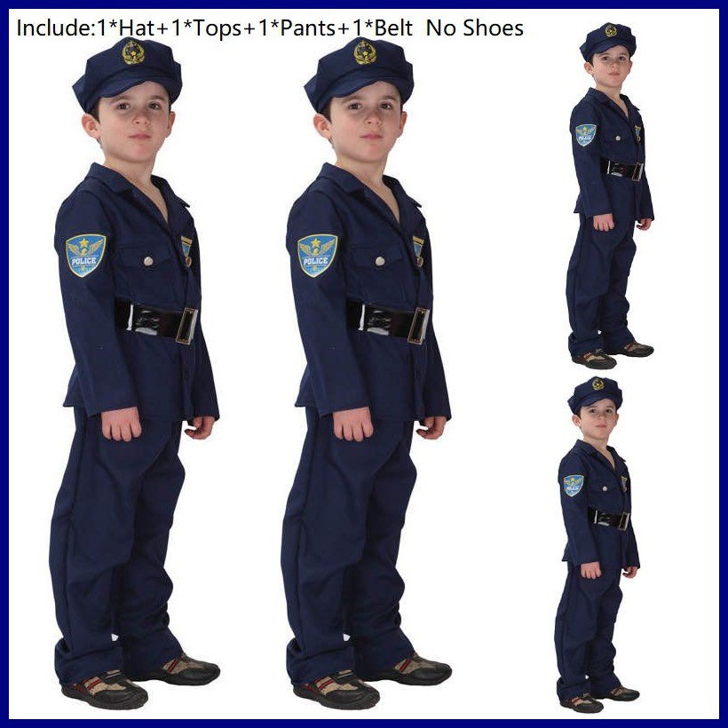 Costume Kids Cop Boys Police Outfit Officer Uniform Children Fancy ...