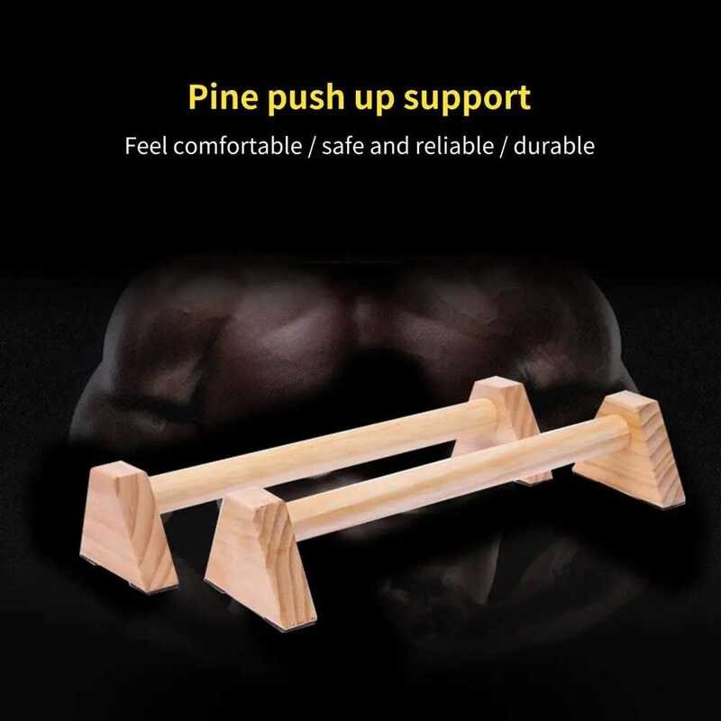 1 Pair Wooden Push-Up Bar Stands Gym Push Ups Rack Board Fiess Exercise ...