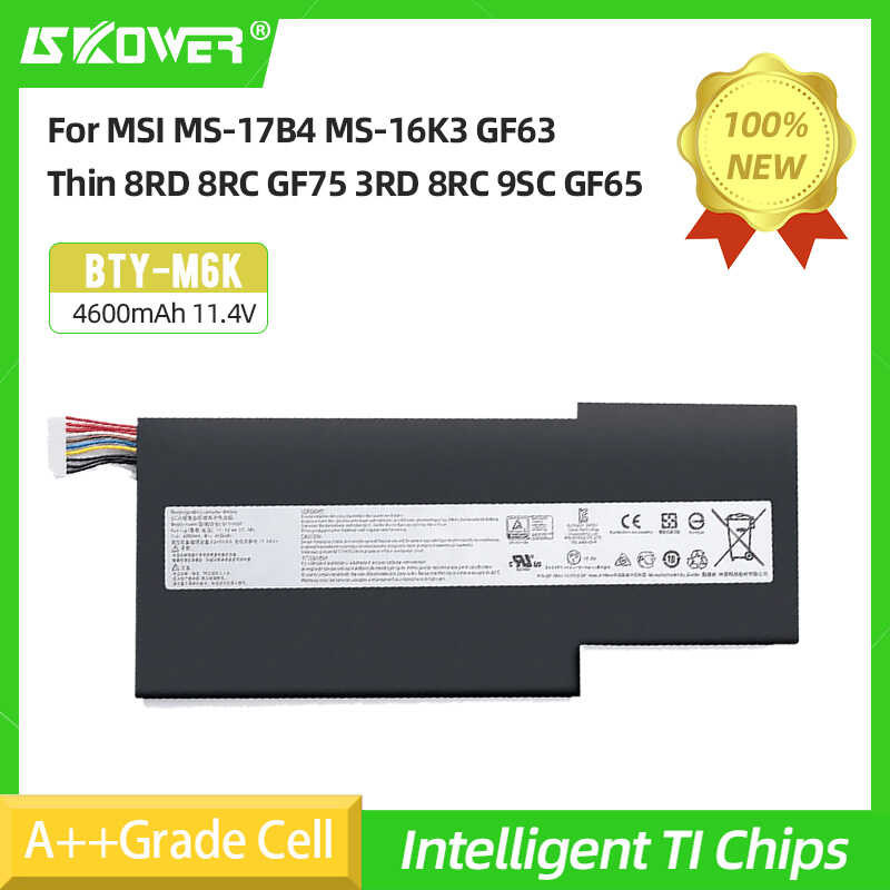 Bty-M6k SKOWER Battery For MSI Ms-17B4 Ms-16K3 Gf63 Thin 8Rd 8Rc Gf75 ...