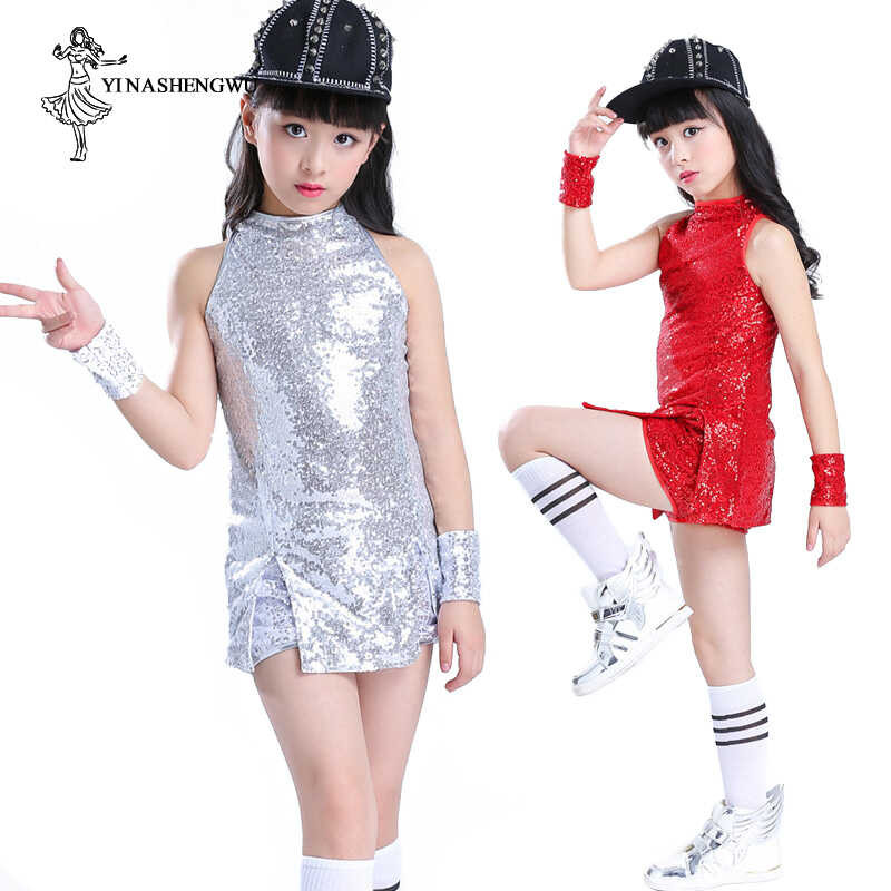 LY Jazz Dance Costumes For Girls Sequins Fashion Street Dance Clothing ...