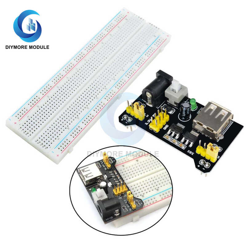 Micro MB102 USB Breadboard Power ply Module DC 7-12V 830 Point ...