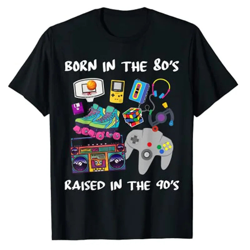 Retro Style 80s 90s Graphic Tshirts Born 80's Raised in The 90's T ...