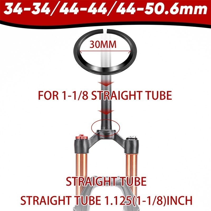 BUCKLOS Double Ball Bearing Bike Headset 34mm 44mm 55mm 50.6mm Tapered Alloy MTB Road Bike ...