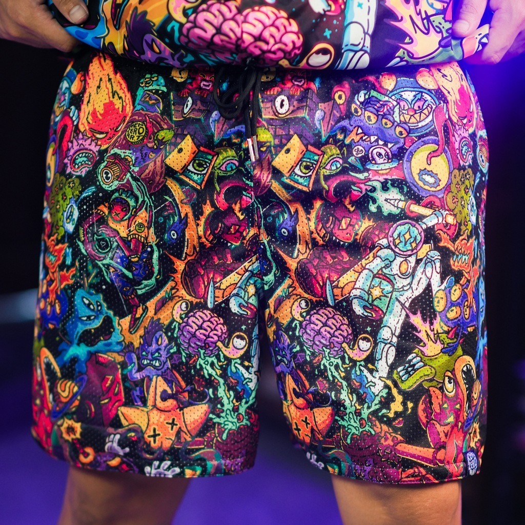 Kenzeroart x Lei Melendres | Alab Kingdom Doodle Art Mesh Short ...