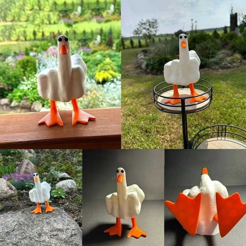 The You Funny Duck Sculpture Decor Humorous Gift Realistic Middle ...
