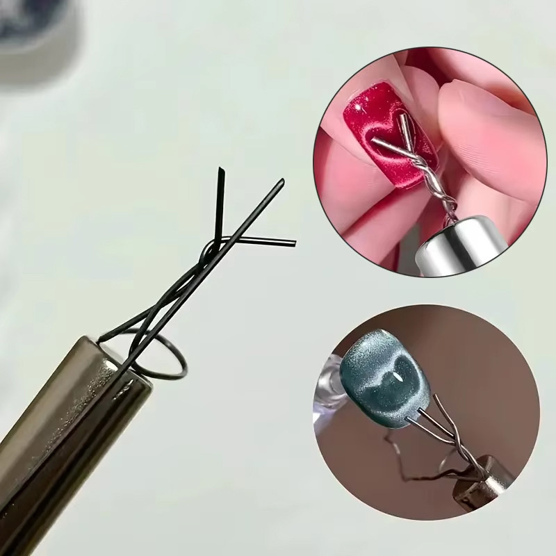 6Pcs Cat Eyes Nail Magnet Set with Flexible Iron Wire For Creating ...