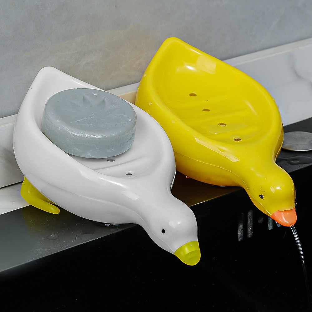 Goose Soap Box Cartoon Drainable Soap Holder Water-free Storage Box ...
